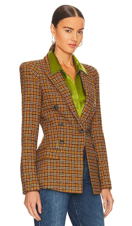 Smythe Not A Db Pagoda Blazer In Brown - Umber Tweed