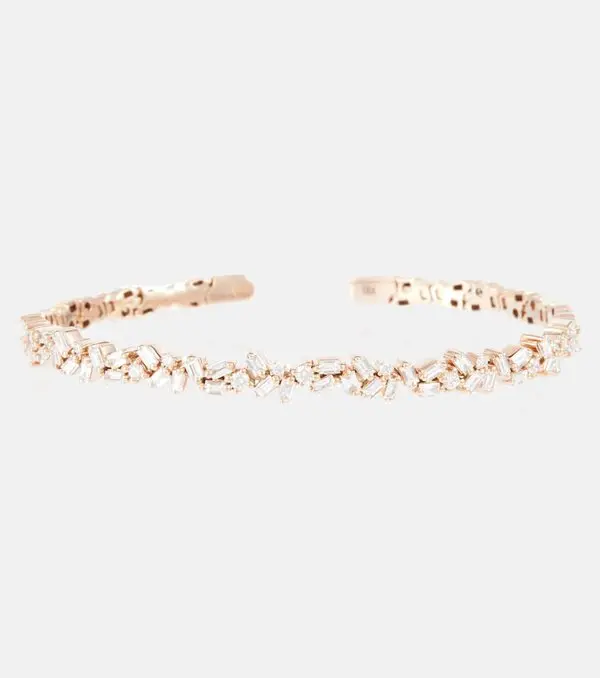 SUZANNE KALAN Fireworks 18kt Rose And Diamond Bangle - Gold