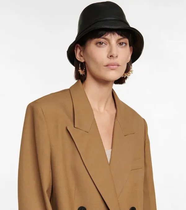 Isabel Marant Leather Bucket Hat In Black - 50% Off  display picture 2