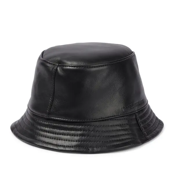 Isabel Marant Leather Bucket Hat In Black - 50% Off 