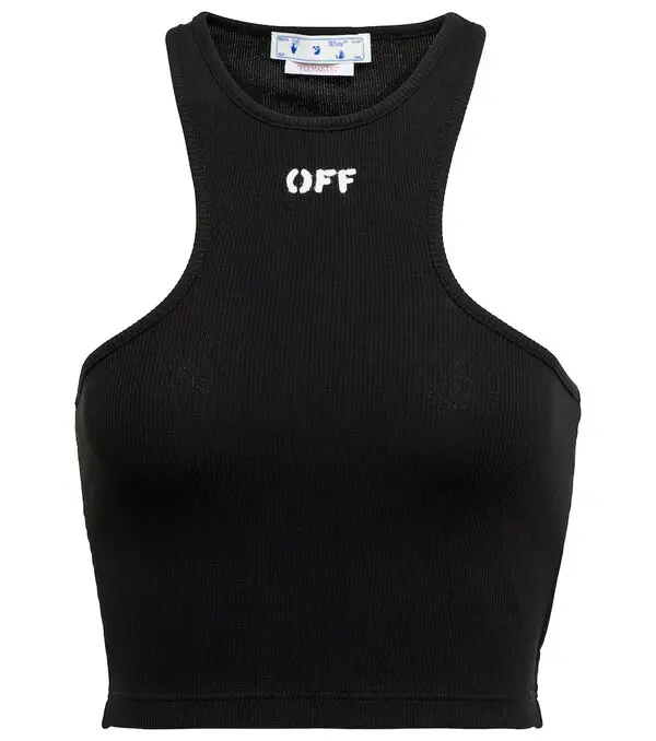 Off-White Logo Cotton-blend Crop Top