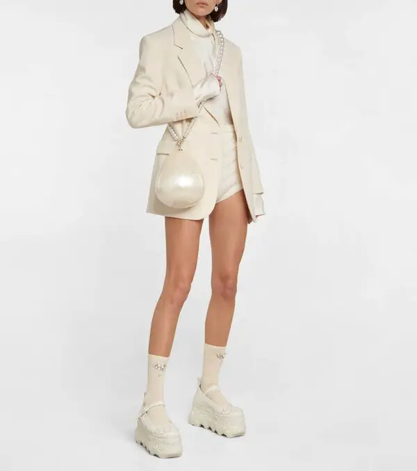 Simone Rocha Egg Leather-trimmed Clutch