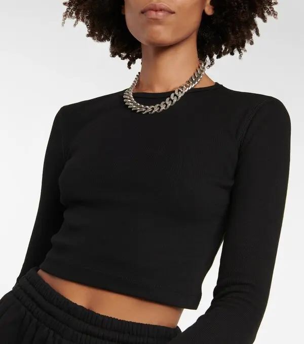 Wardrobe.NYC X Hailey Bieber Cotton-blend Jersey Crop Top - Black