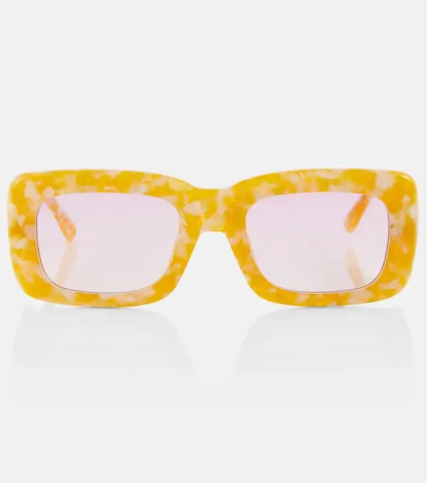 Attico X Linda Farrow Marfa Rectangular Sunglasses - Yellow