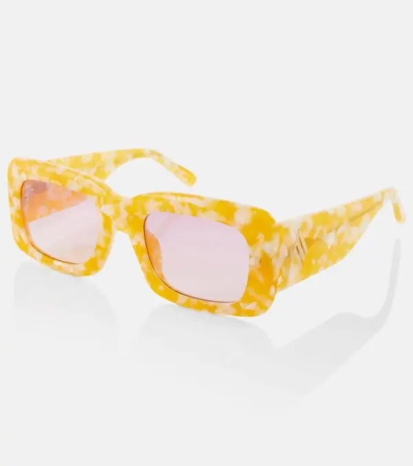 Attico X Linda Farrow Marfa Rectangular Sunglasses - Yellow