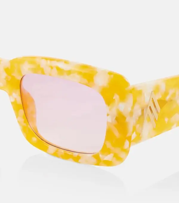 Attico X Linda Farrow Marfa Rectangular Sunglasses - Yellow