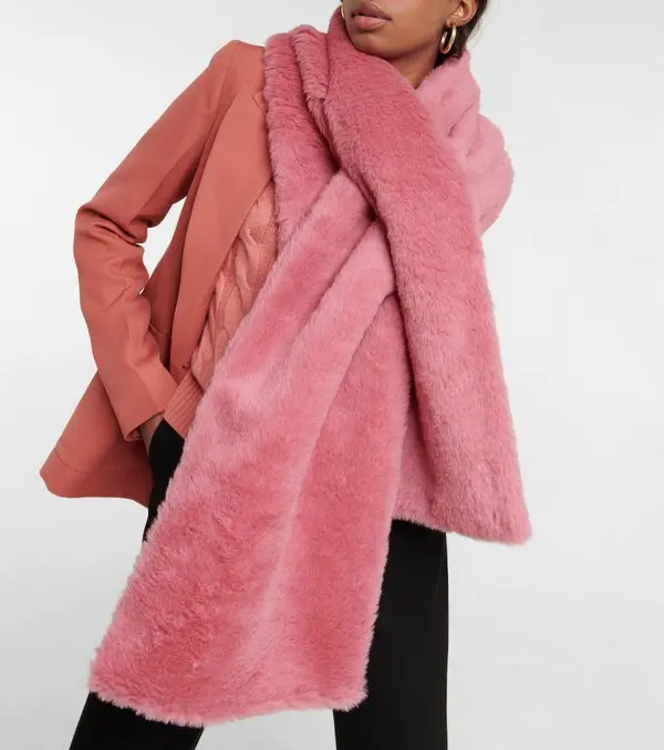 Max Mara Full Alpaca Wool-blend Teddy Scarf