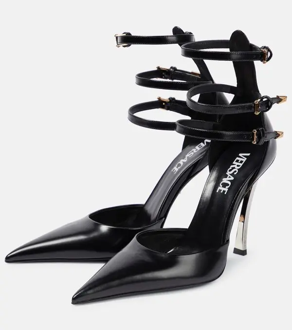 Versace Pin-point Leather Pumps
