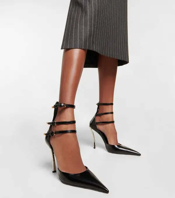 Versace Pin-point Leather Pumps