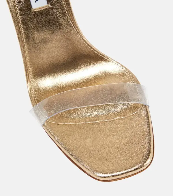 AQUAZZURA Aura Plexi 105 Embellished Sandals - Gold