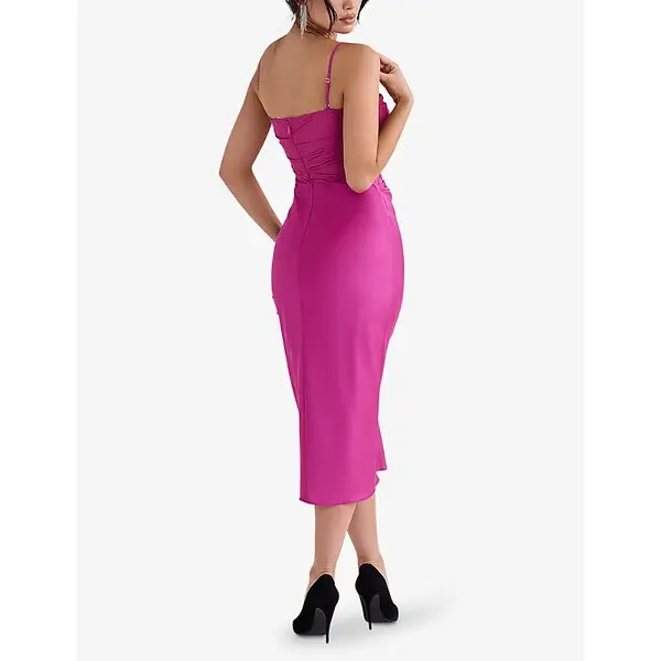 house of cb hot pink dress Clothing : Maxi Dresses : 'Milena' Hot Pink Corset Maxi Dress