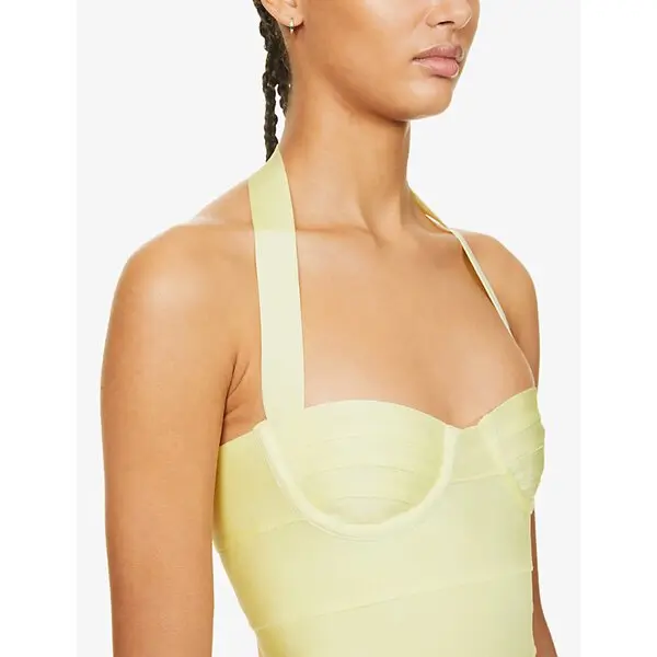 House Of Cb Maliha Panelled Stretch-Woven Mini Dress - Buttercup |  Editorialist