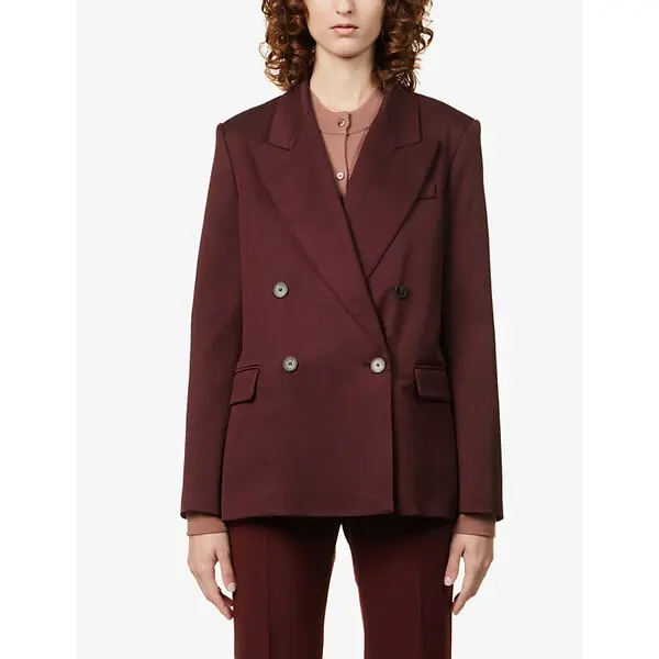JOSEPH Jaden Double-breasted Peak-lapel Woven Blazer