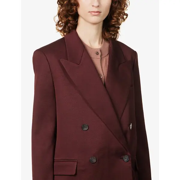 JOSEPH Jaden Double-breasted Peak-lapel Woven Blazer