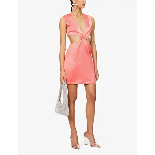 AMY LYNN Zendaya Cut-out Satin Mini Dress