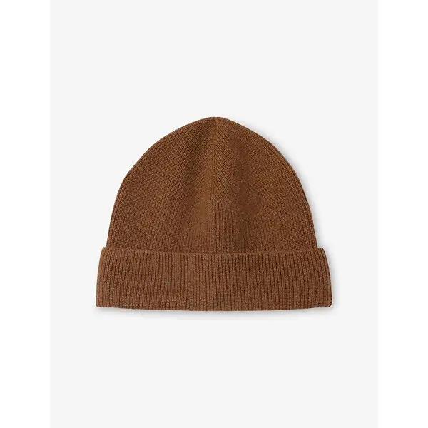 Sandro Cashmere Beanie Hat - Cognac