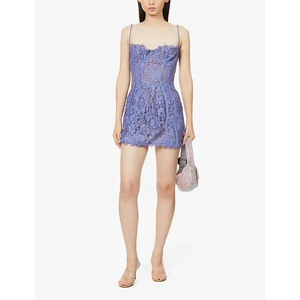 House Of Cb Lala Lace Mini Dress - Lavender | Editorialist