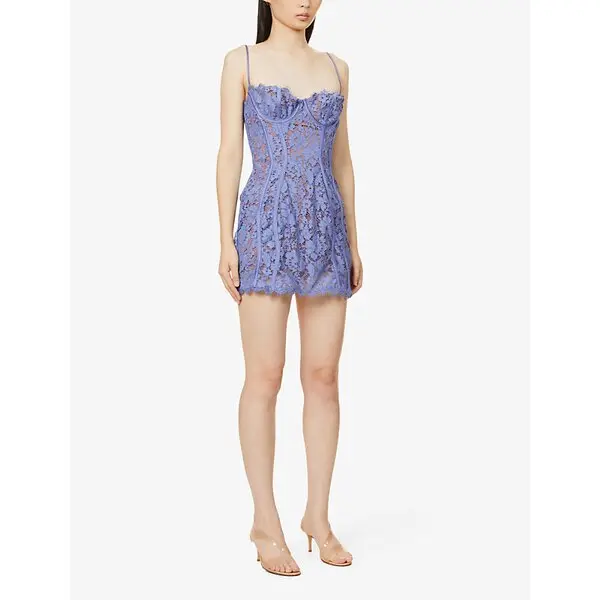 lala lavender lace mini dress Rent House Of Cb Purple Dress UK 8