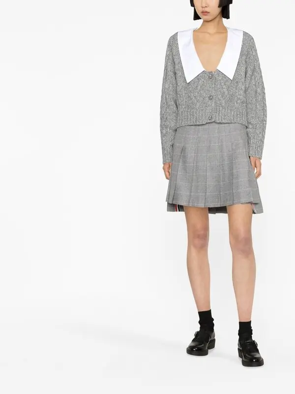 GANNI Contrasting-collar Cable-knit Cardigan