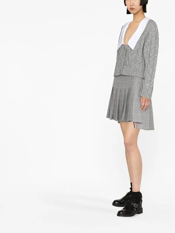 GANNI Contrasting-collar Cable-knit Cardigan