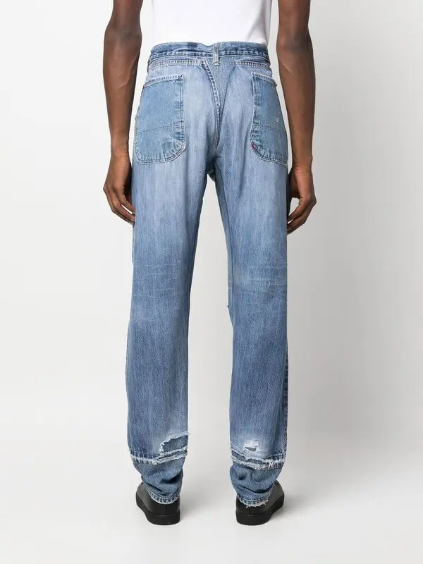 GREG LAUREN Patchwork Straight-leg Jeans