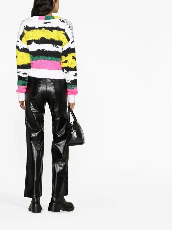 Philosophy Di Lorenzo Serafini Patterned-jacquard Chunky-knit Cardigan