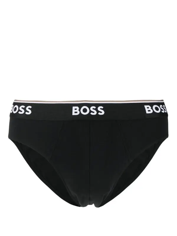 BOSS Logo-waistband Briefs Set Of 3 - Black