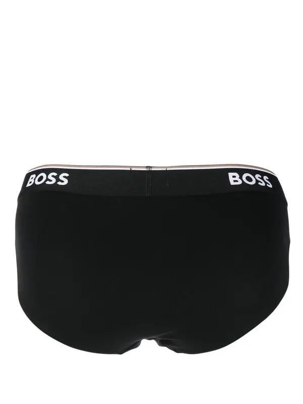 BOSS Logo-waistband Briefs Set Of 3 - Black