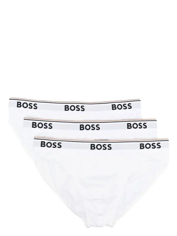 BOSS Logo-waistband Briefs Set Of 3 - White