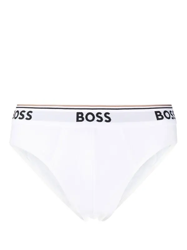 BOSS Logo-waistband Briefs Set Of 3 - White