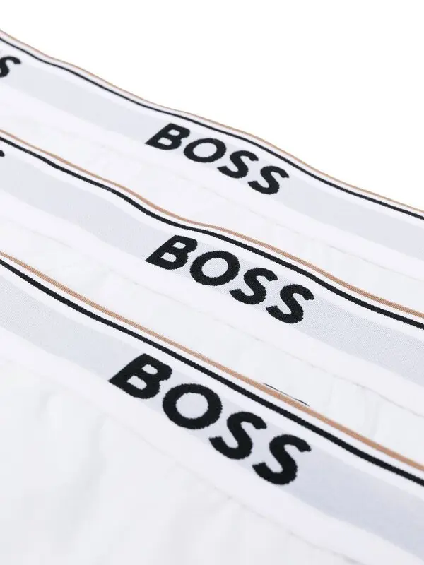 BOSS Logo-waistband Briefs Set Of 3 - White