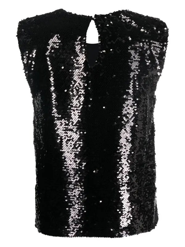 Philipp Plein Sequin-embellished Sleeveless Blouse
