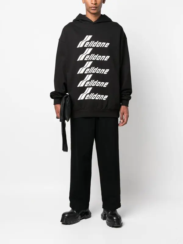 We11Done Logo-print Hoodie - Black