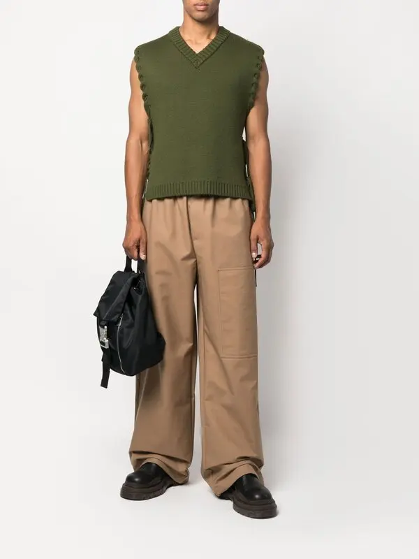 Off-White Logo-embossed Wide-leg Trousers