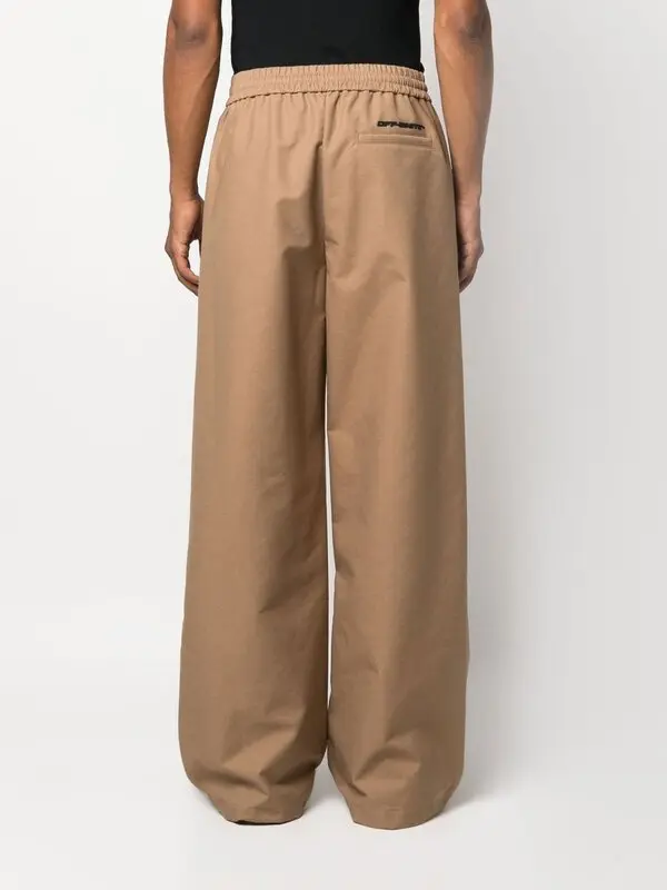 Off-White Logo-embossed Wide-leg Trousers