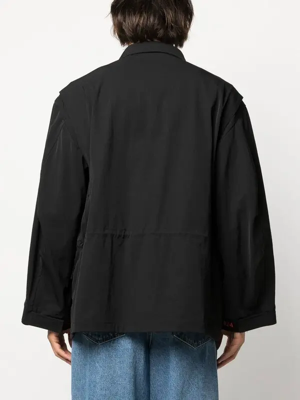 424 Asymmetric Logo-patch Shirt Jacket
