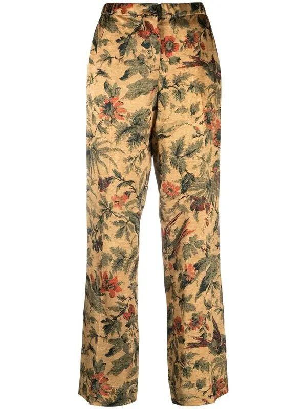 F.R.S FOR RESTLESS SLEEPERS Floral-print Trousers - Yellow