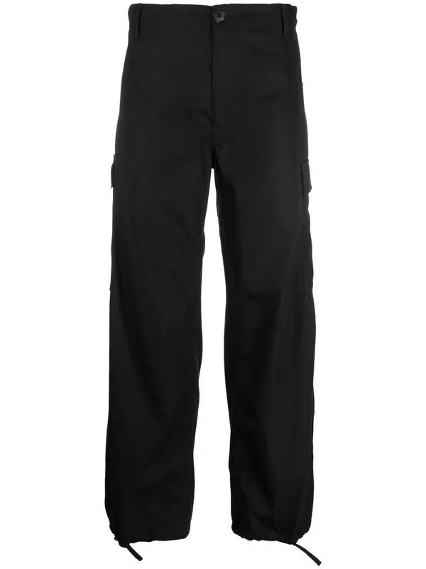 Kenzo Cotton Cargo Trousers - Black