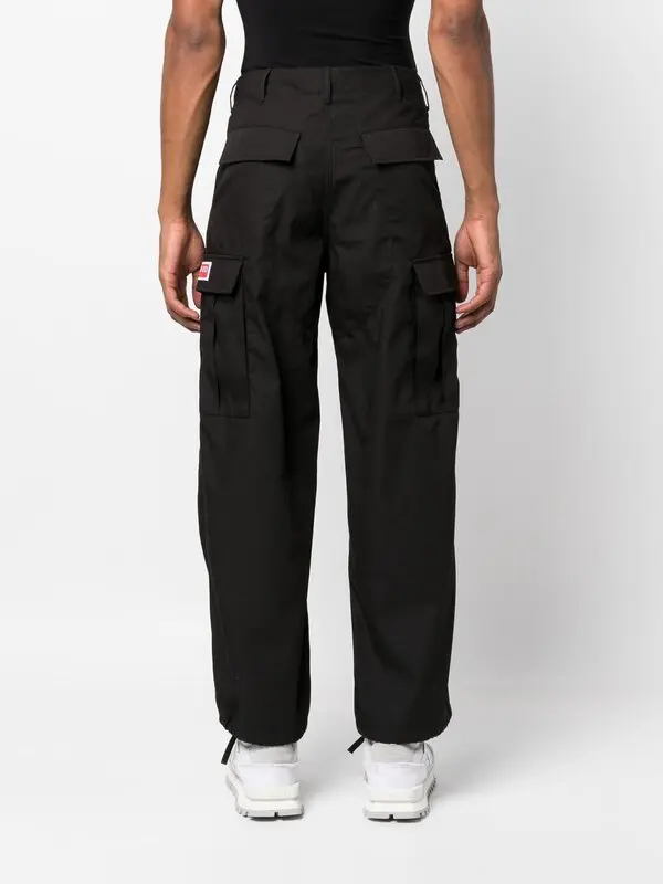 Kenzo Cotton Cargo Trousers - Black