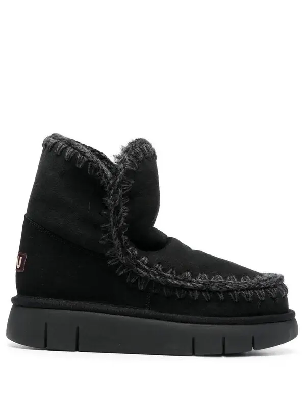 Mou Suede Ankle Boots - Black