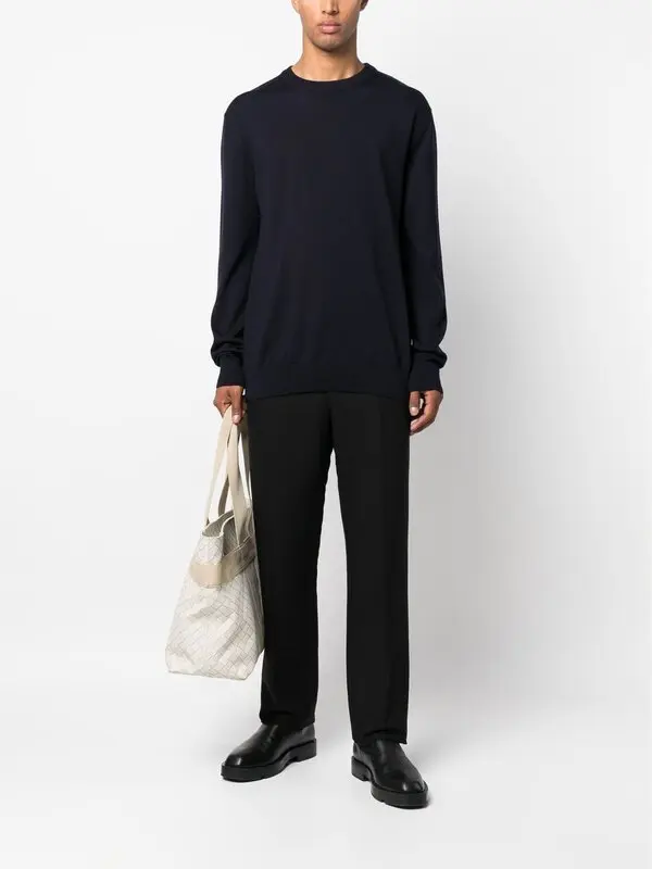 JIL SANDER Crew-neck Wool Jumper - Blue