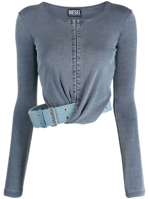 DIESEL® Belted-waist Long-sleeved T-shirt