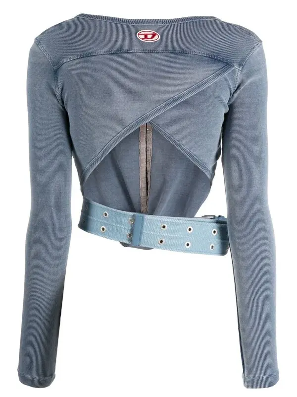 DIESEL® Belted-waist Long-sleeved T-shirt