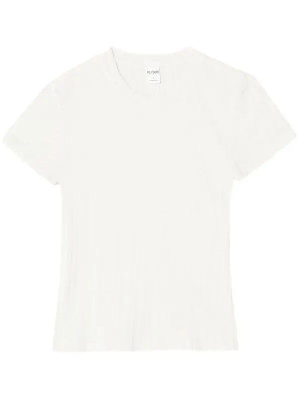 RE/DONE Pointelle-knit Cotton T-shirt