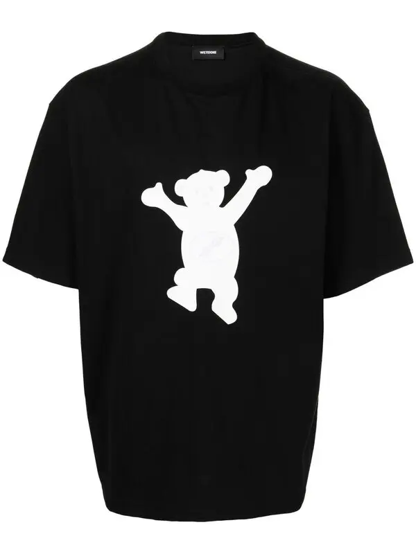 We11Done Teddy Bear Print T-shirt - Black
