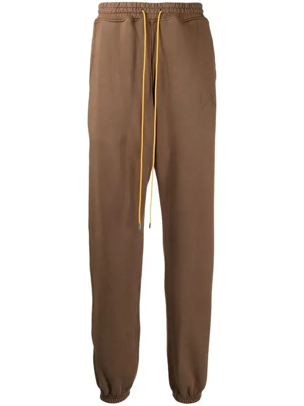 Rhude Drawstring-waist Cotton Track Pants - Brown
