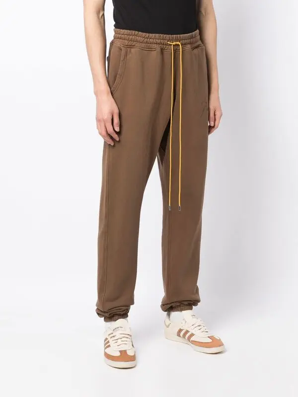 Rhude Drawstring-waist Cotton Track Pants - Brown