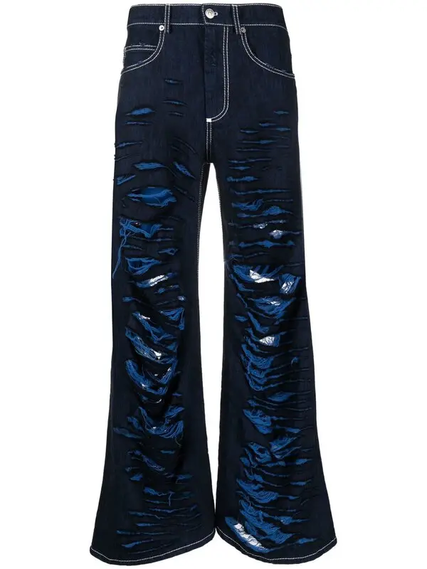 Marni Distressed Straight-leg Jeans