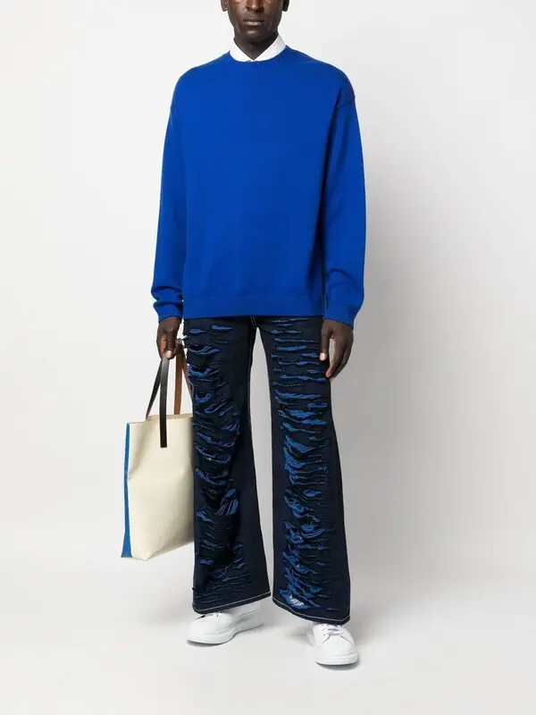 Marni Distressed Straight-leg Jeans
