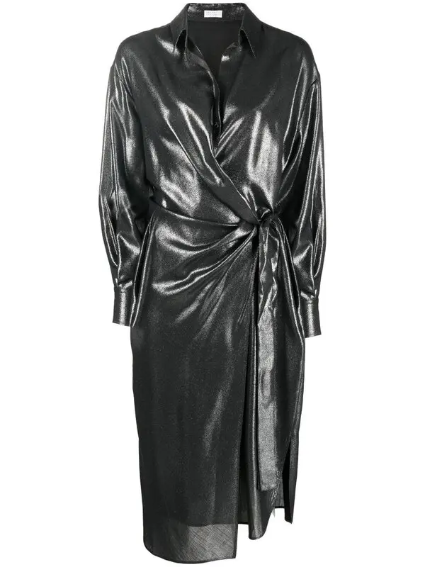 Brunello Cucinelli Shiny Wrap Dress